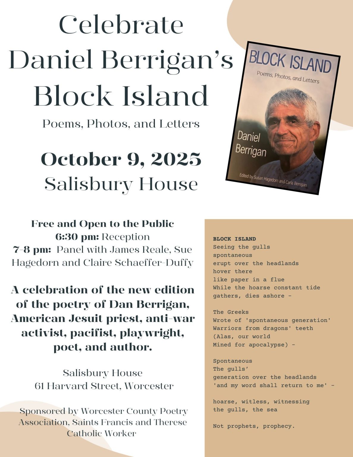 Celebrate Daniel Berrigan's Block Island - Worcester County Poetry ...